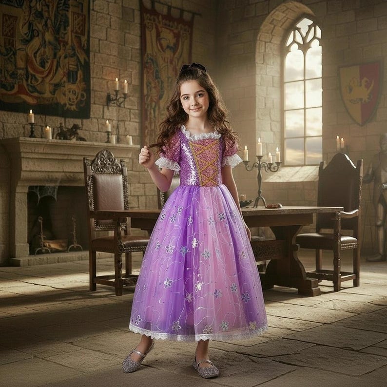 Rapunzel Inspired Dress up Costume, Purple Princess Outfit - Etsy