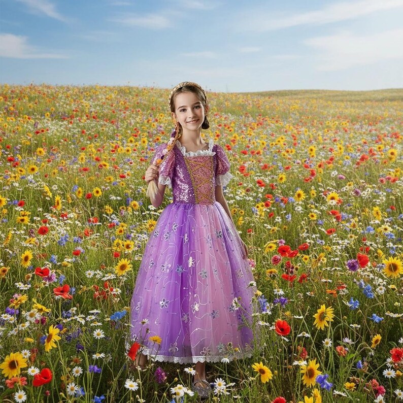 Rapunzel Inspired Dress up Costume, Purple Princess Outfit - Etsy