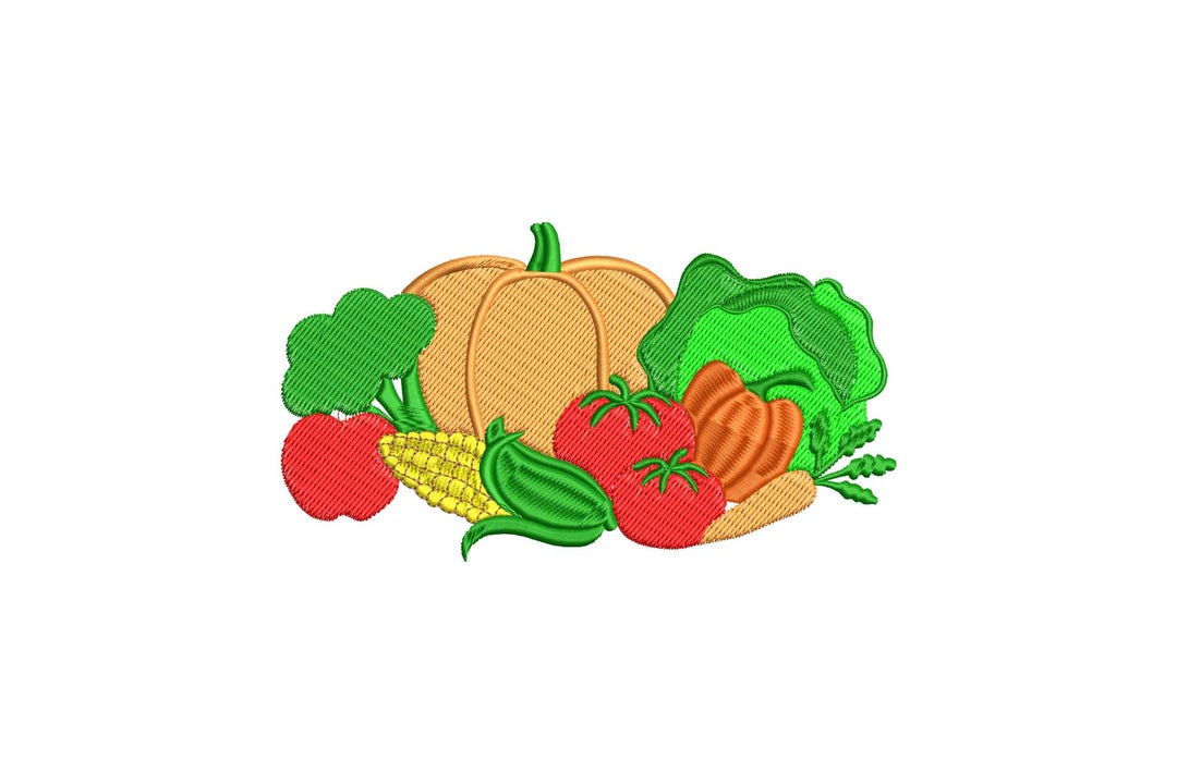 Vegetables Embroidery Design, Vegetable Garden, Kitchen Embroidery File ...