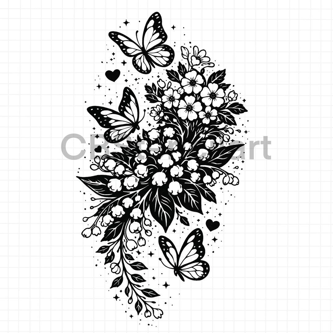 May Birth Flower Stencil Design (pdf,png,jpeg Files) - Etsy