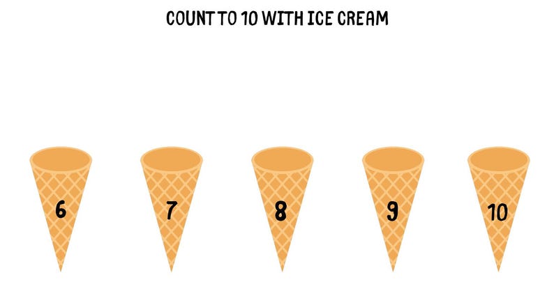 Ice Cream Counting 1-10 – Toddler Busy Book Printable, Quiet Book Page ...