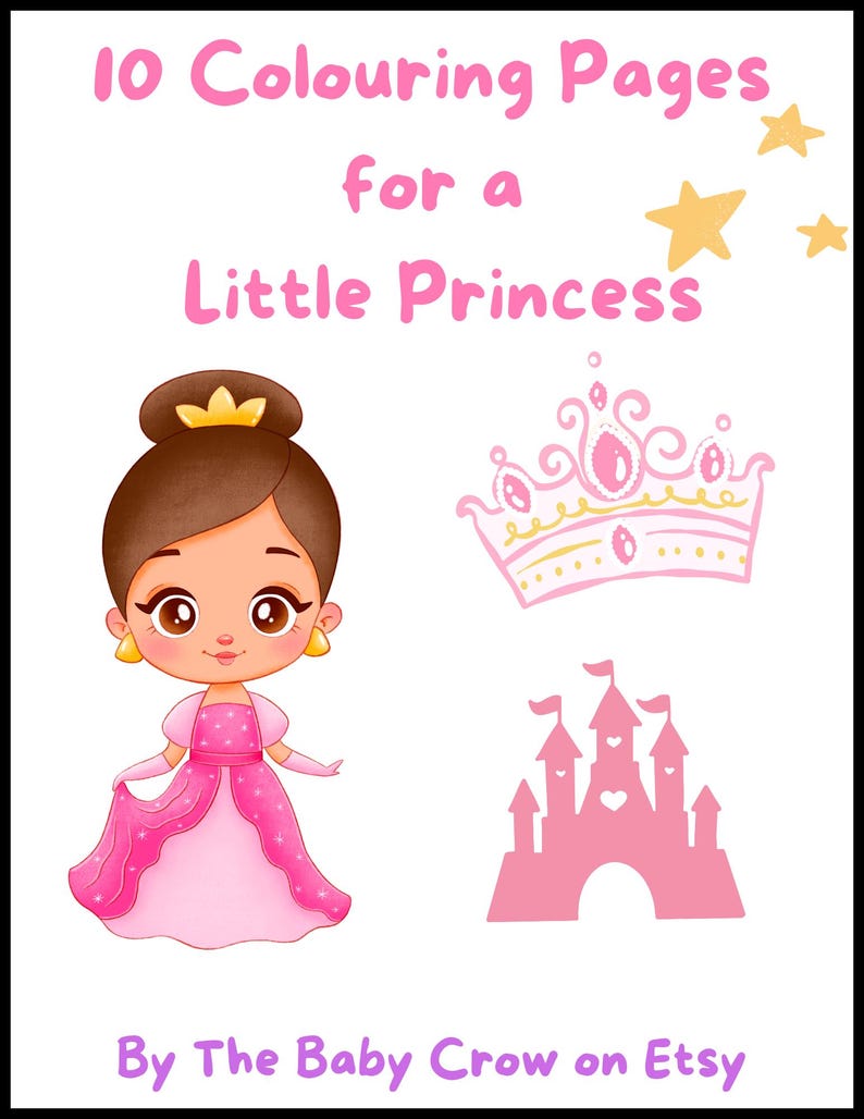 Princess Coloring Pages – 10 Printable Pages for Kids (PDF Download) - Etsy
