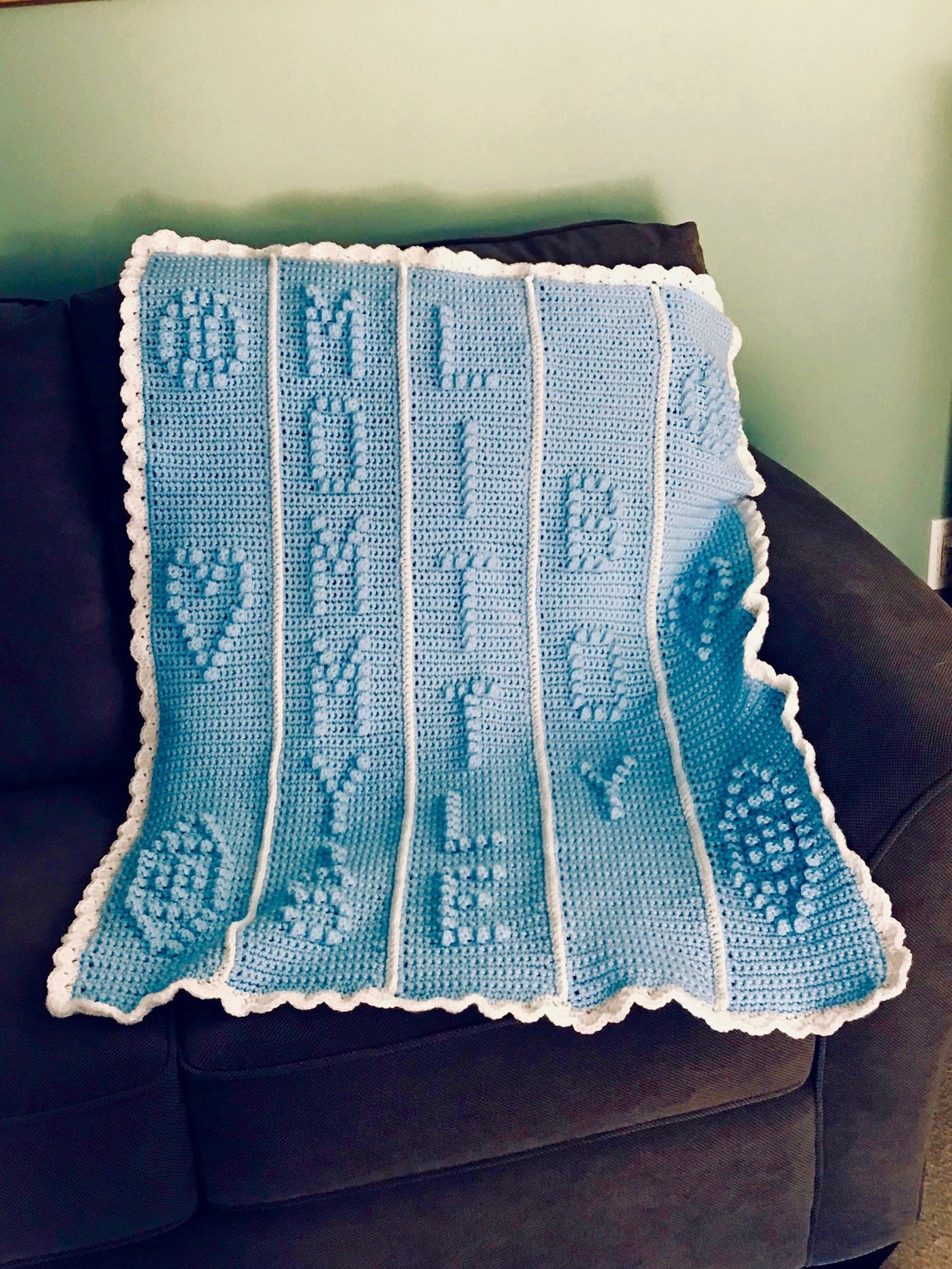 Mommy's Little Boy Panel Baby Blanket Pattern -crochet Baby Blanket ...