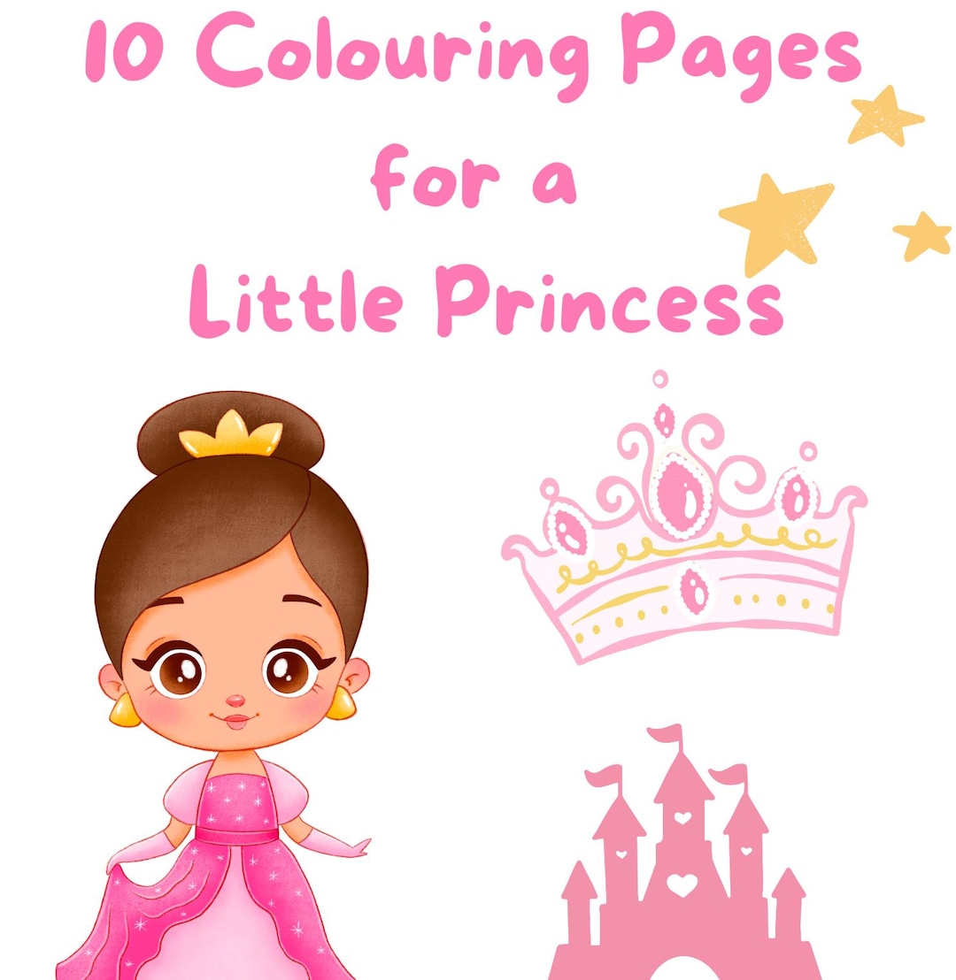 Princess Coloring Pages – 10 Printable Pages for Kids (PDF Download) - Etsy