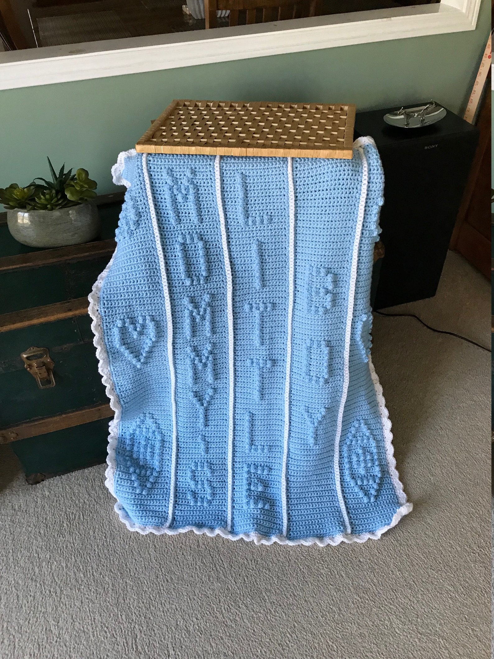 Mommy's Little Boy Panel Baby Blanket Pattern -crochet Baby Blanket ...