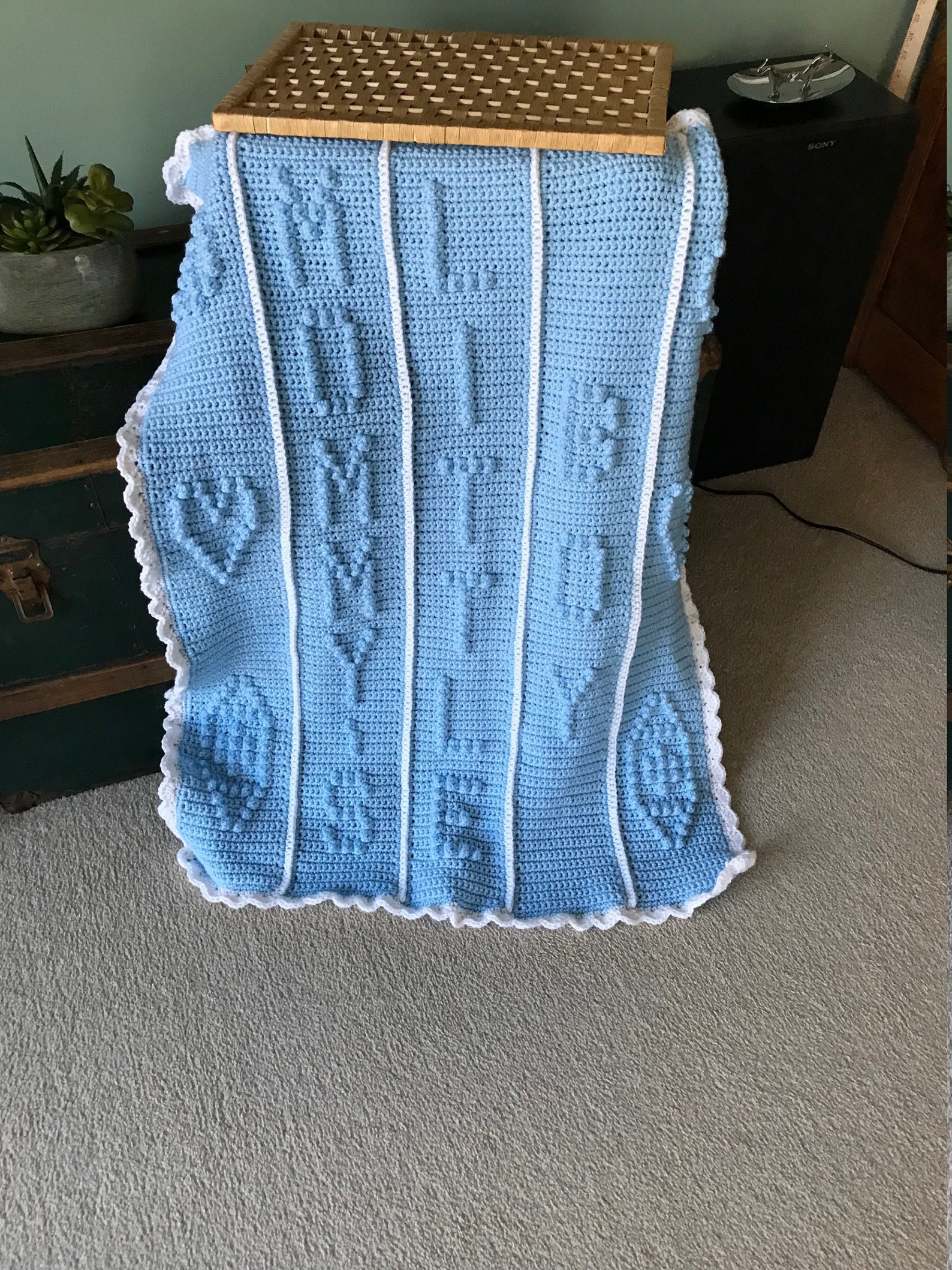 Mommy's Little Boy Panel Baby Blanket Pattern -crochet Baby Blanket ...
