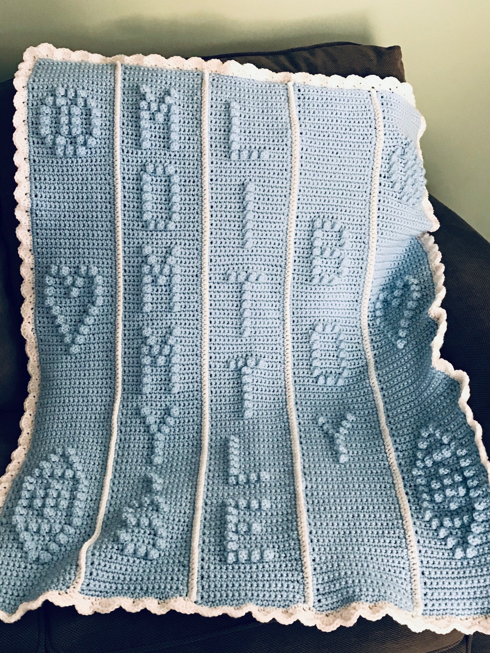 Mommy's Little Boy Panel Baby Blanket Pattern -crochet Baby Blanket ...