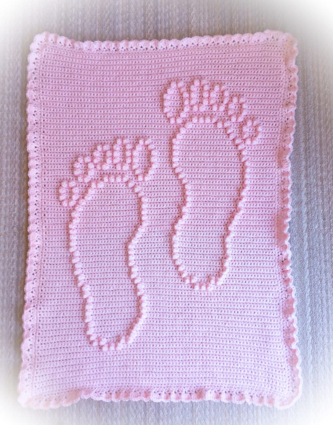 Crochet Foot Prints Baby Blanket Pattern - Foot Steps Baby Blanket ...