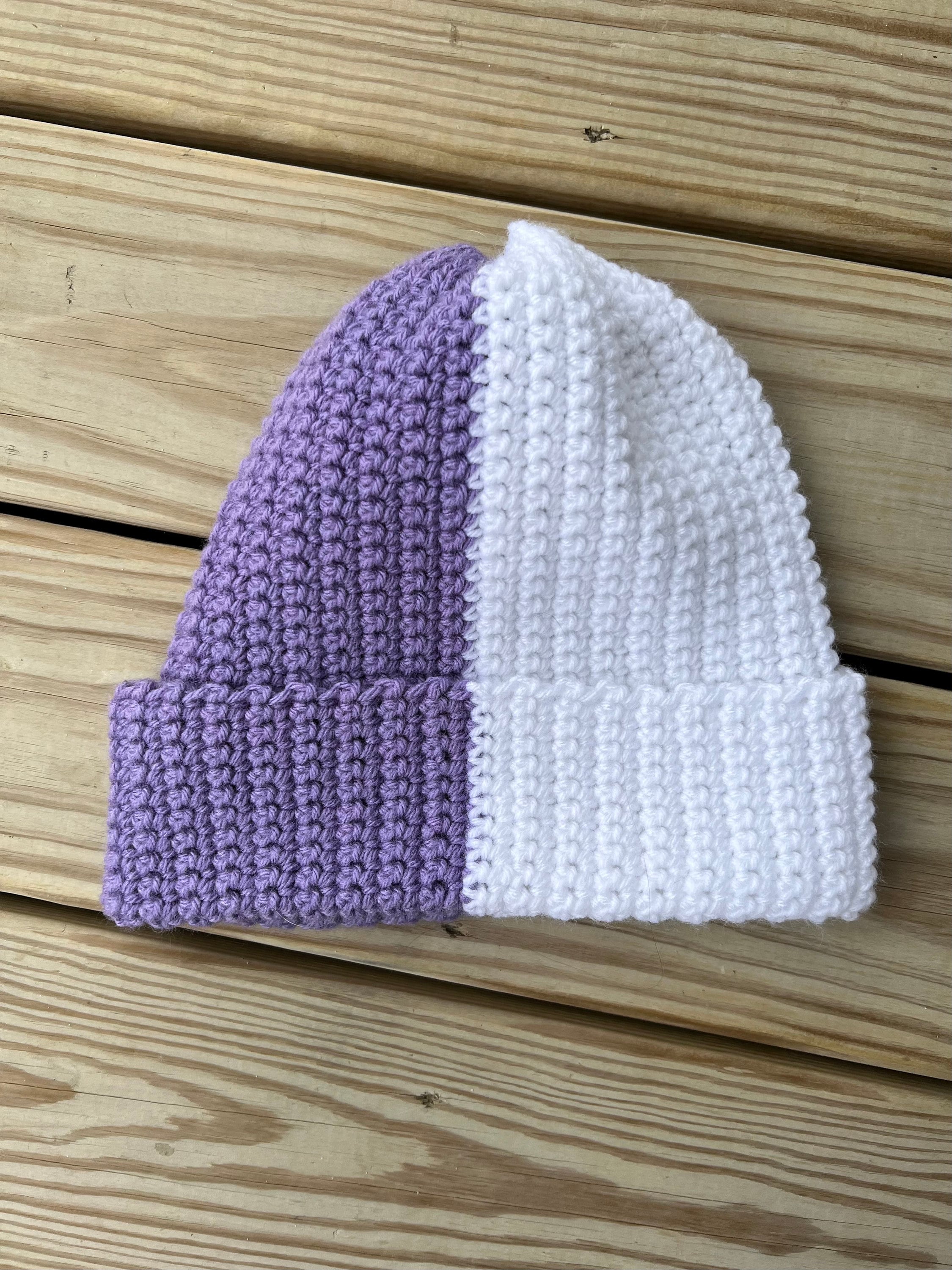 Quick and Easy Split Colour Beanie Crochet Hat Pattern - Etsy UK