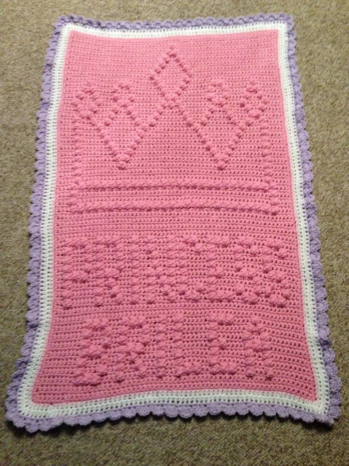 Princess Crown Baby Blanket Pattern - Crochet Baby Security Blanket ...