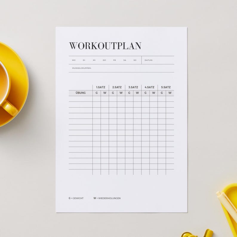 Workout Plan PDF | Printable Training Plan | Strength Training & Muscle Building | Gym Planner ...
