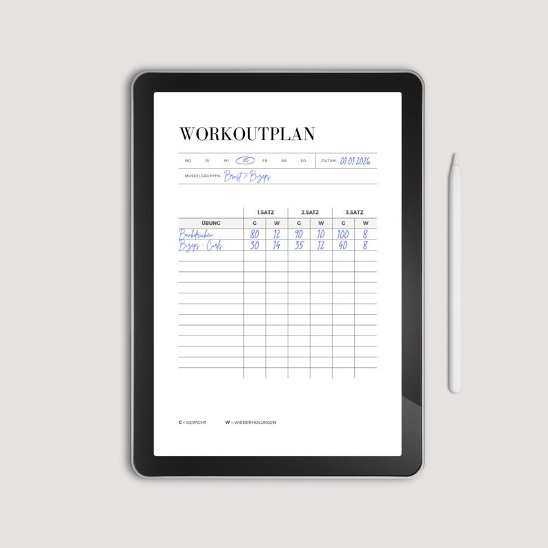 Workout Plan PDF | Printable Training Plan | Strength Training & Muscle Building | Gym Planner ...