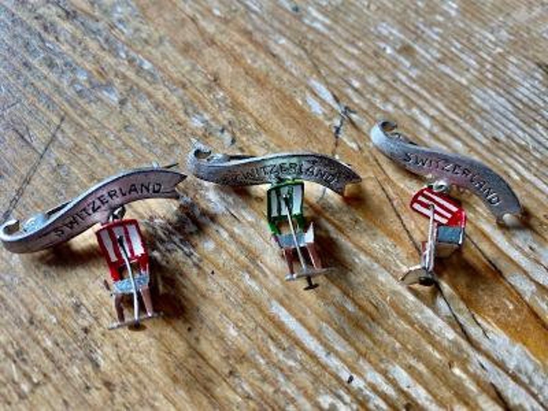 3 Vintage Ski Lift Chair Pins Switzerland - Etsy