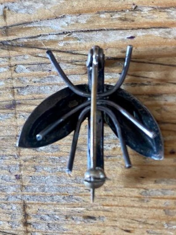 Fred Harvey Era Dragonfly Fly Bug Pin with Turquoise - Gem