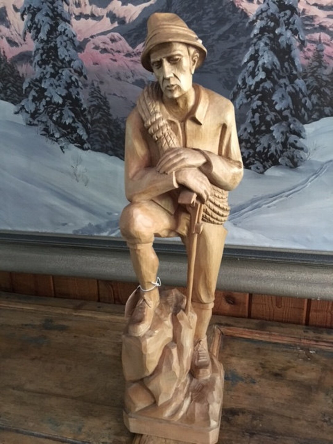 Black Forest Wood Carving Hiker Climber With Rope - Etsy