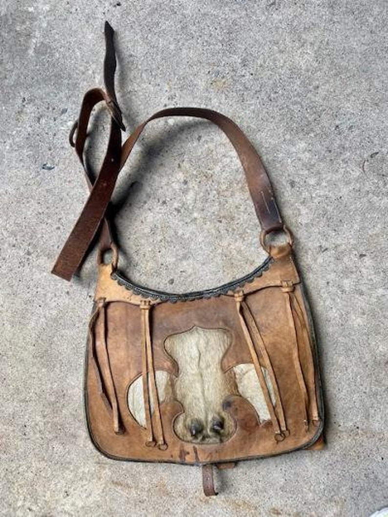 German Leather Hunters Bag Pouch With Deer Hide Dew Claws - Etsy