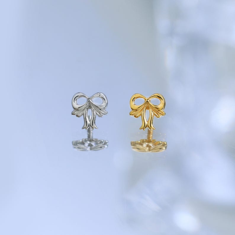 Butterfly Bow Helix Conch Ribbon Push-in Internally Threaded Stud in ...