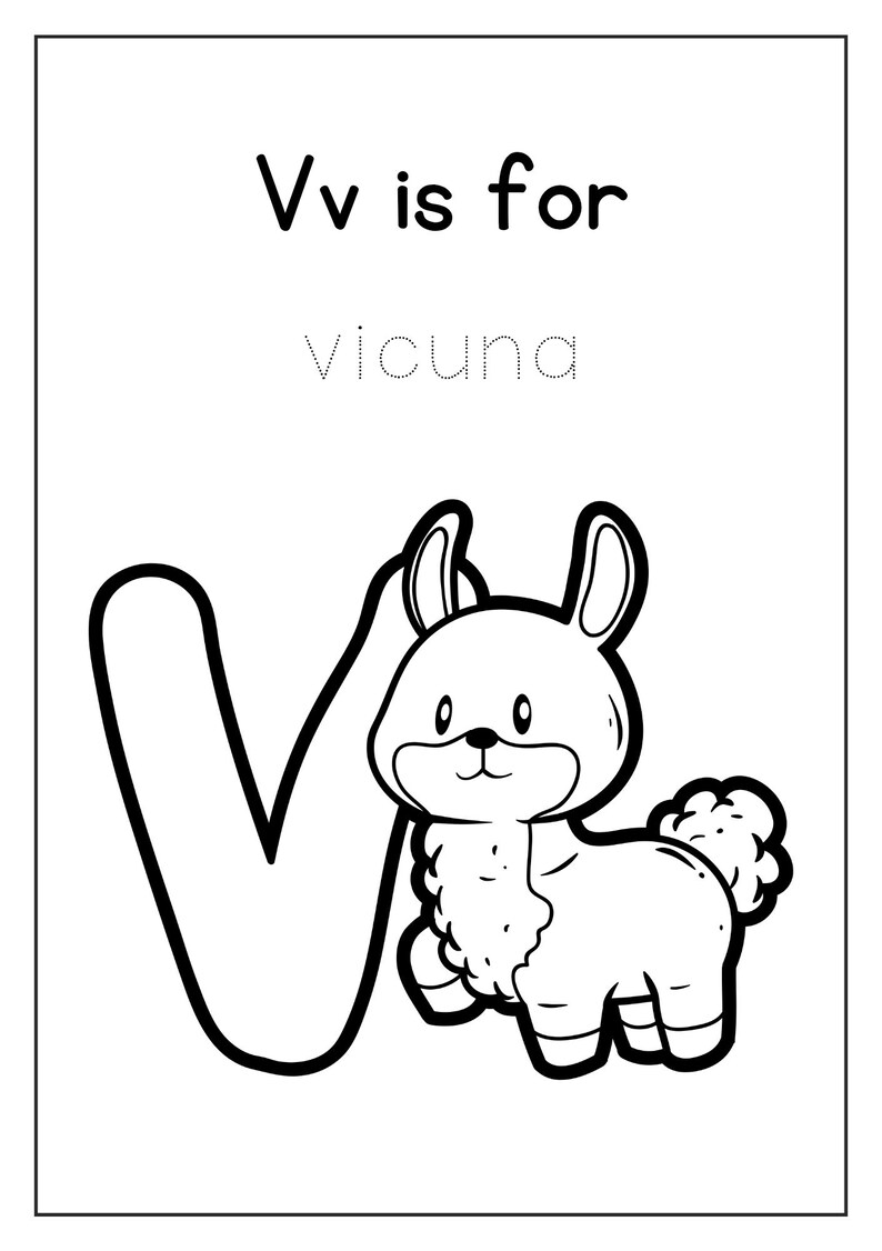 Alphabet Coloring Book for Kids | A-Z Animal Pages, Preschool Learning ...