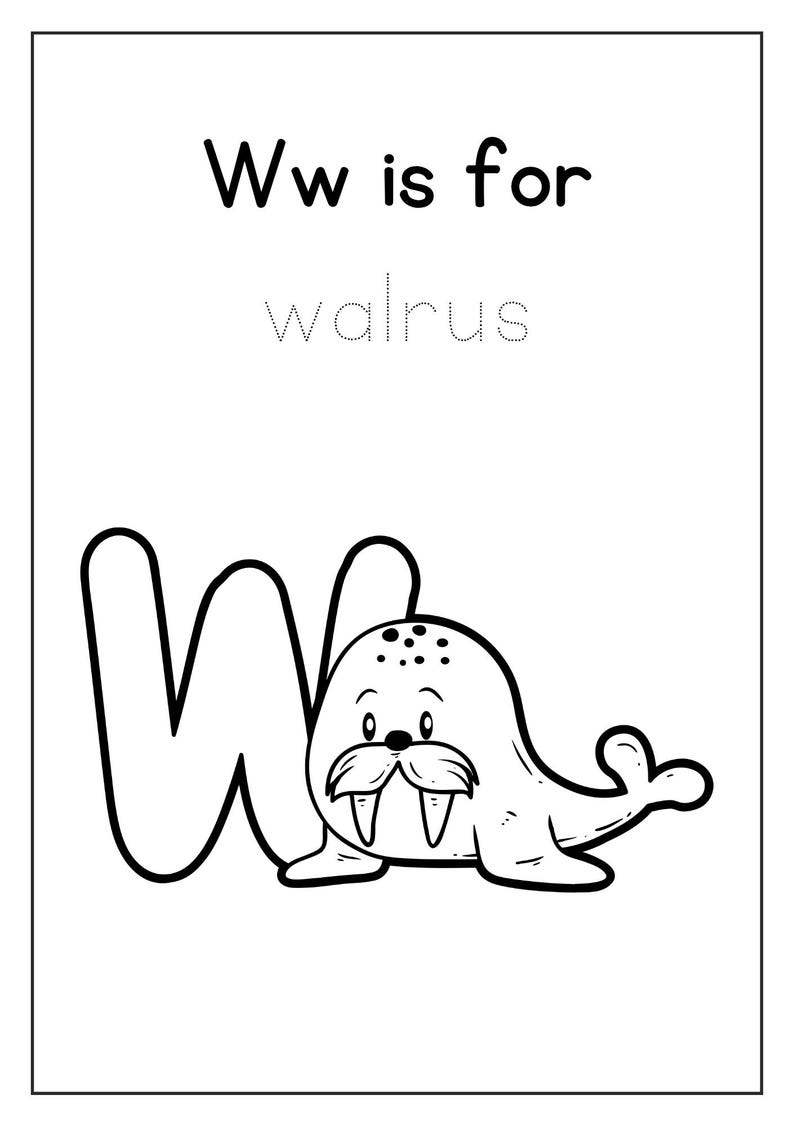 Alphabet Coloring Book for Kids | A-Z Animal Pages, Preschool Learning ...