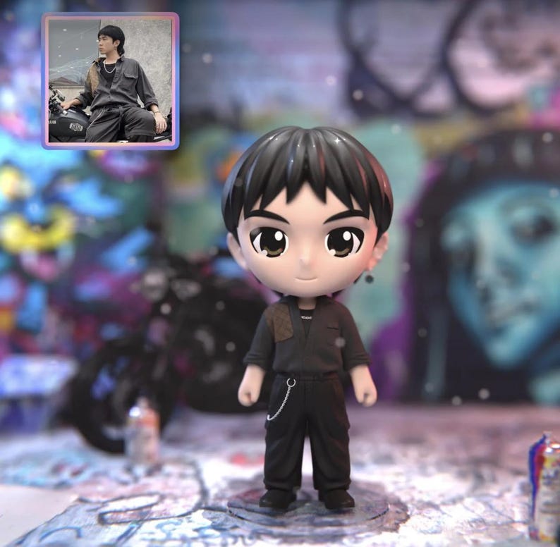 Custom 3D Mini Figure From Photo, Hand-painted Desk Figurine ...