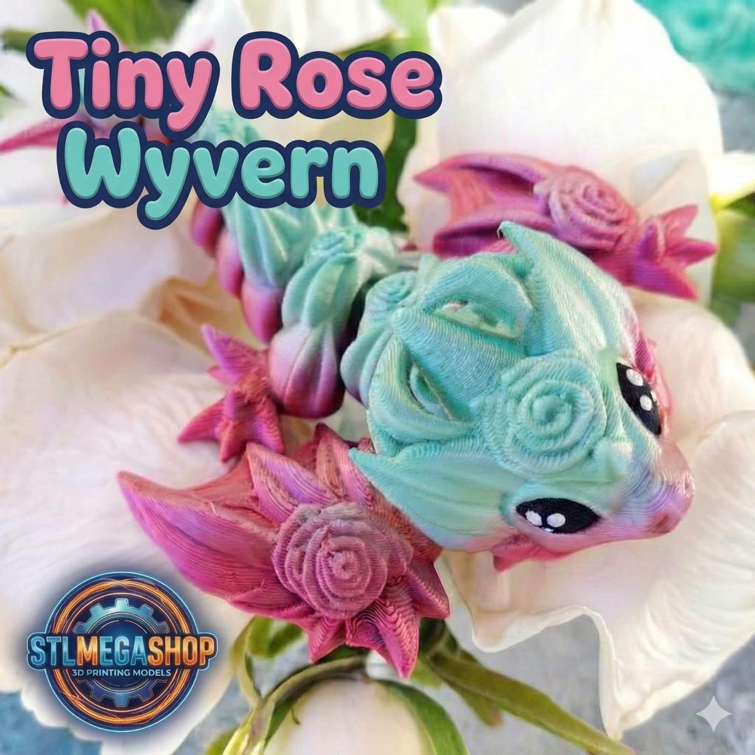 Tiny Rose Wyvern Stl, Articulated Pet, Wiggle Pet, STLMEGASHOP - Etsy
