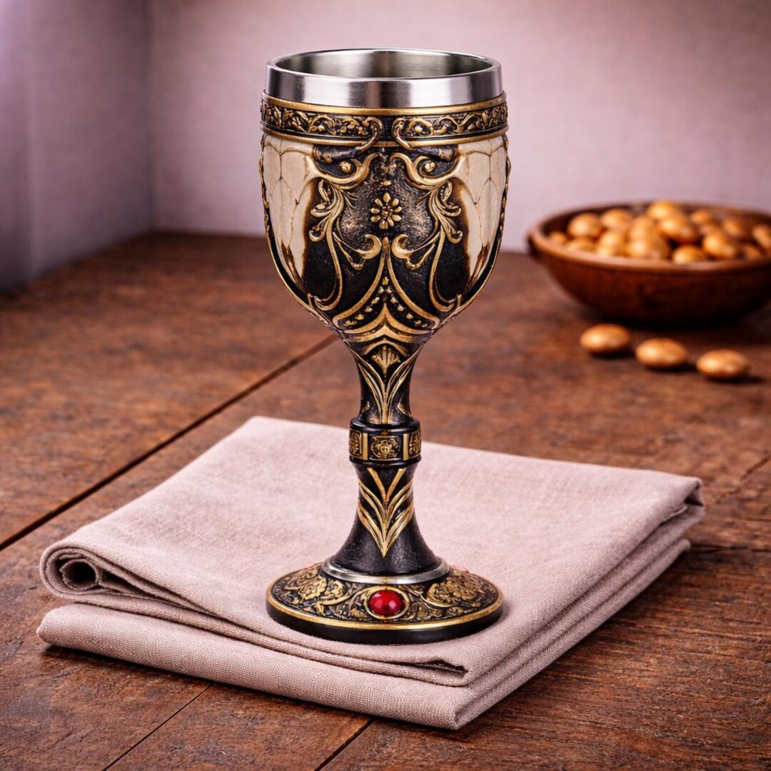 Baroque Gold Goblet – Medieval Stainless Steel Lined Chalice - Etsy