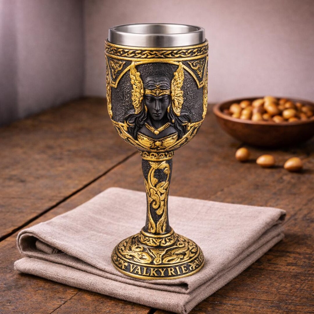 Valkyrie Goblet – Norse Mythology Wine Chalice, Stainless Steel Lined ...