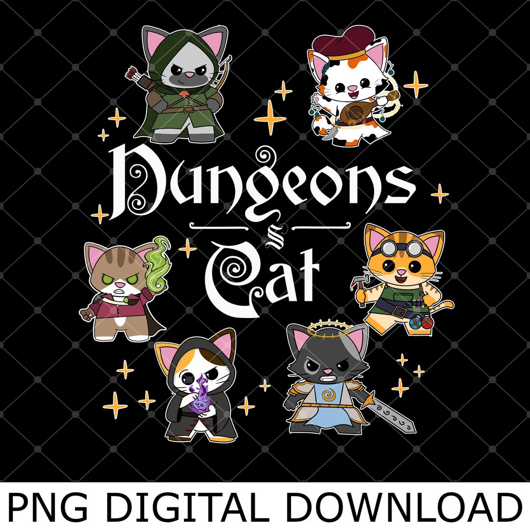 Dungeons and Cats Png, Dungeon Master Png, Cat Throwing Dice Png ...