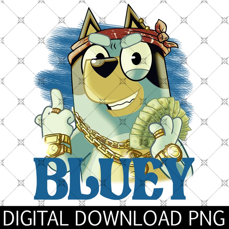 Gangster Bluey Png Bluey Cool Man Png Bluey And Friends Etsy
