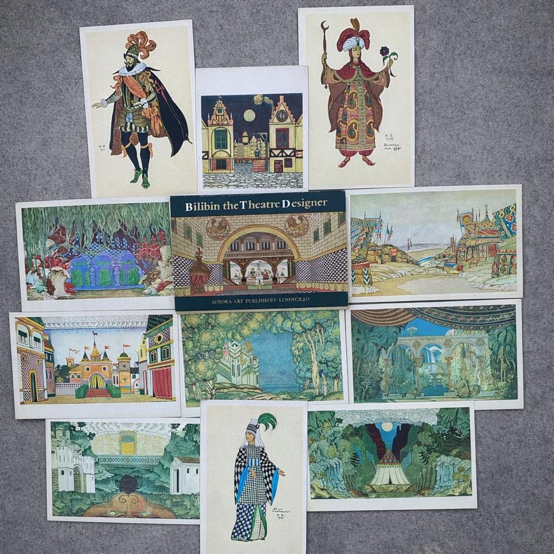 Ivan Bilibin Theater Designer Postcards 1982, 8 Vintage Art Cards ...