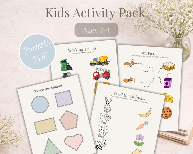 Toddler Activity Pack Printable | Ages 2-4 Learning Worksheets (PDF ...
