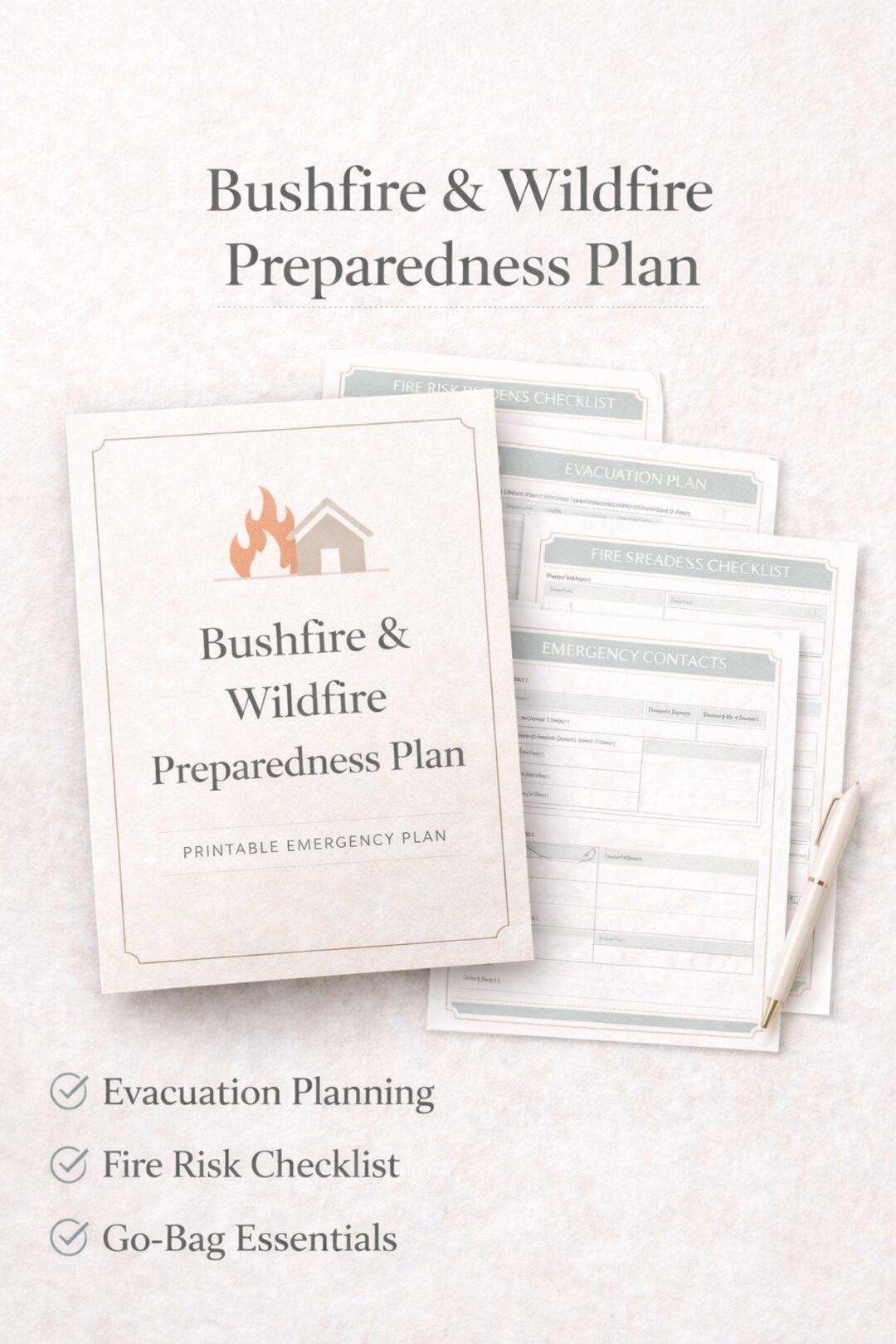 Bushfire Emergency Preparedness Plan Printable Wildfire Evacuation ...