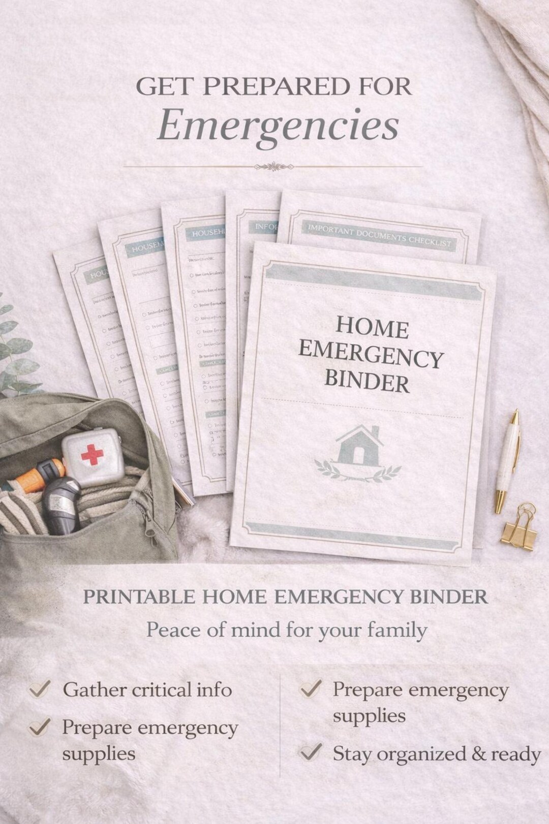 Home Emergency Binder Printable | Family Disaster Plan (instant ...