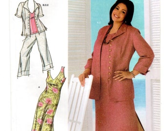Simplicity 4558 Khaliah Ali Dress Cropped Pants Top Shirt & Jacket ...