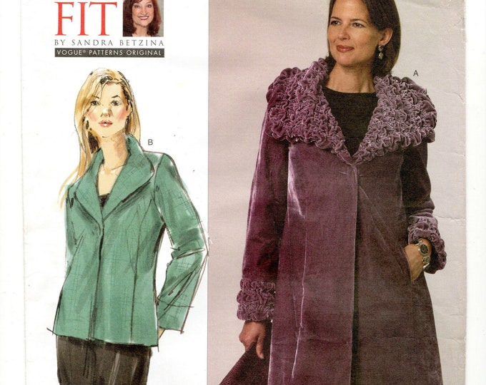 Size 10-3X A-line Coat & Jacket, Lined, Princess Seams, Optional Ruched ...