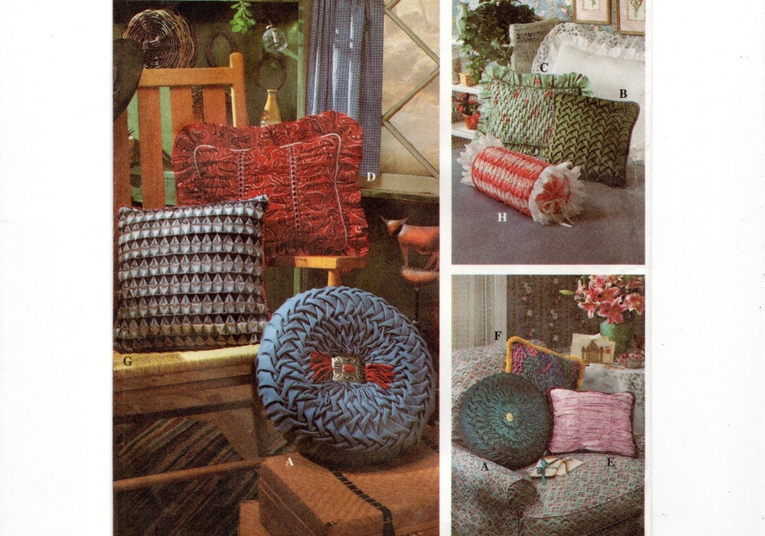 Smocked Pillows: Retro Needlework on Gingham & Plain Fabrics, Mid ...