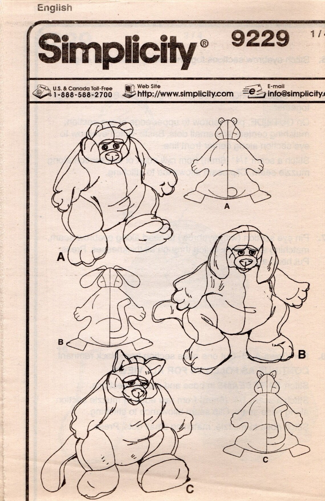 Animal Bean Bag Chairs: Bear, Dog & Cat W/felt Face Details, Uncut ...