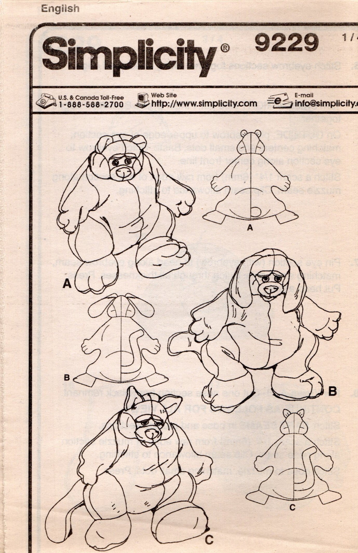 Animal Bean Bag Chairs: Bear, Dog & Cat W/felt Face Details, Uncut ...