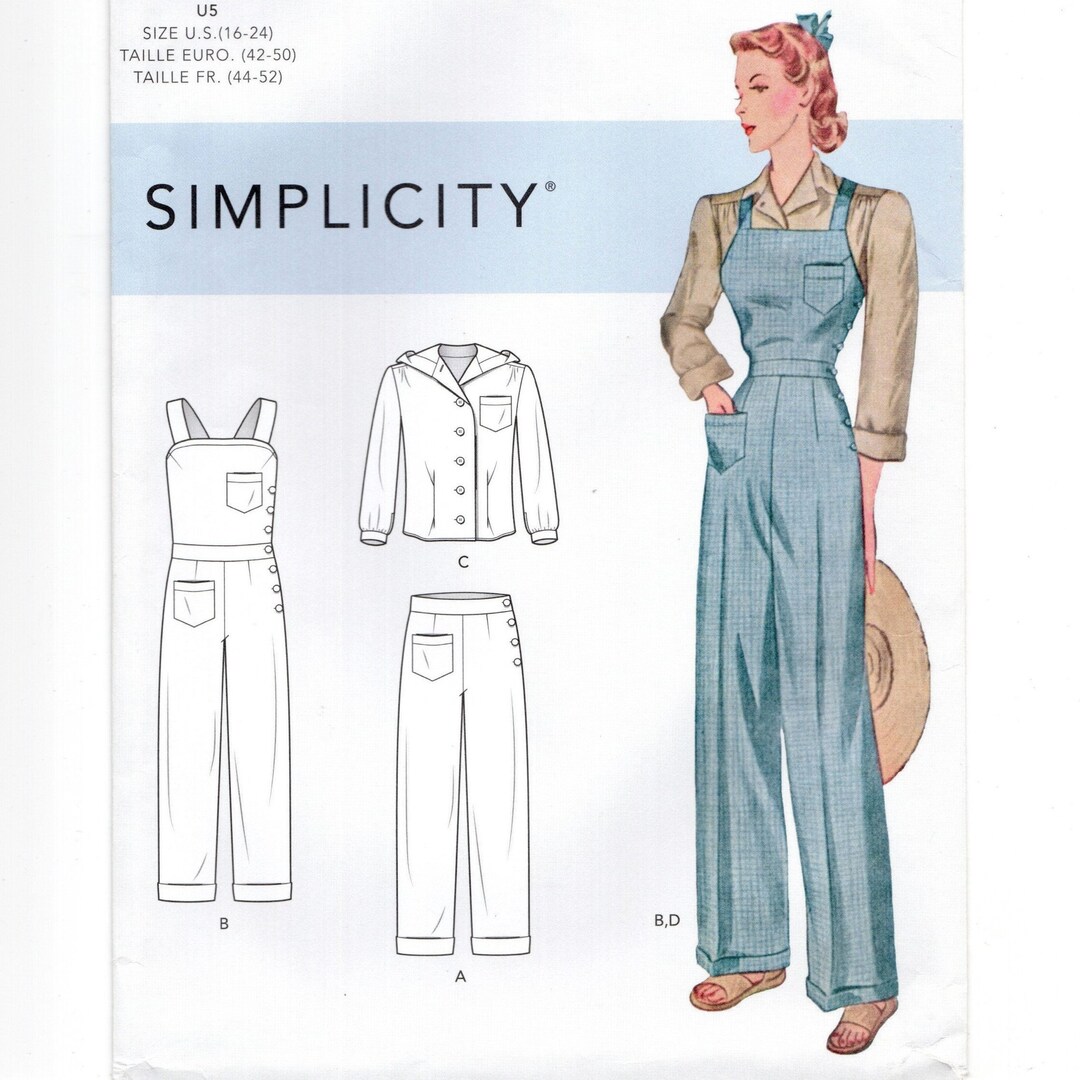 Size 16-24 Vtg 1940s Overalls W/ Side Buttons & Crossed Straps, Pants W ...