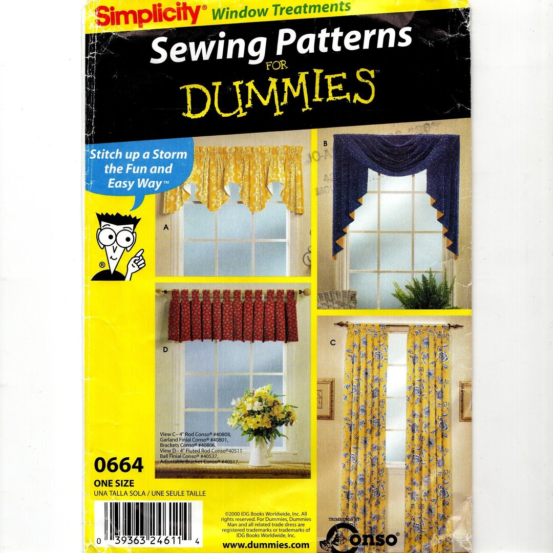 Tab Top Curtains, Swag W/ Jabot & Rod Mounted Valance, Uncut Sewing ...