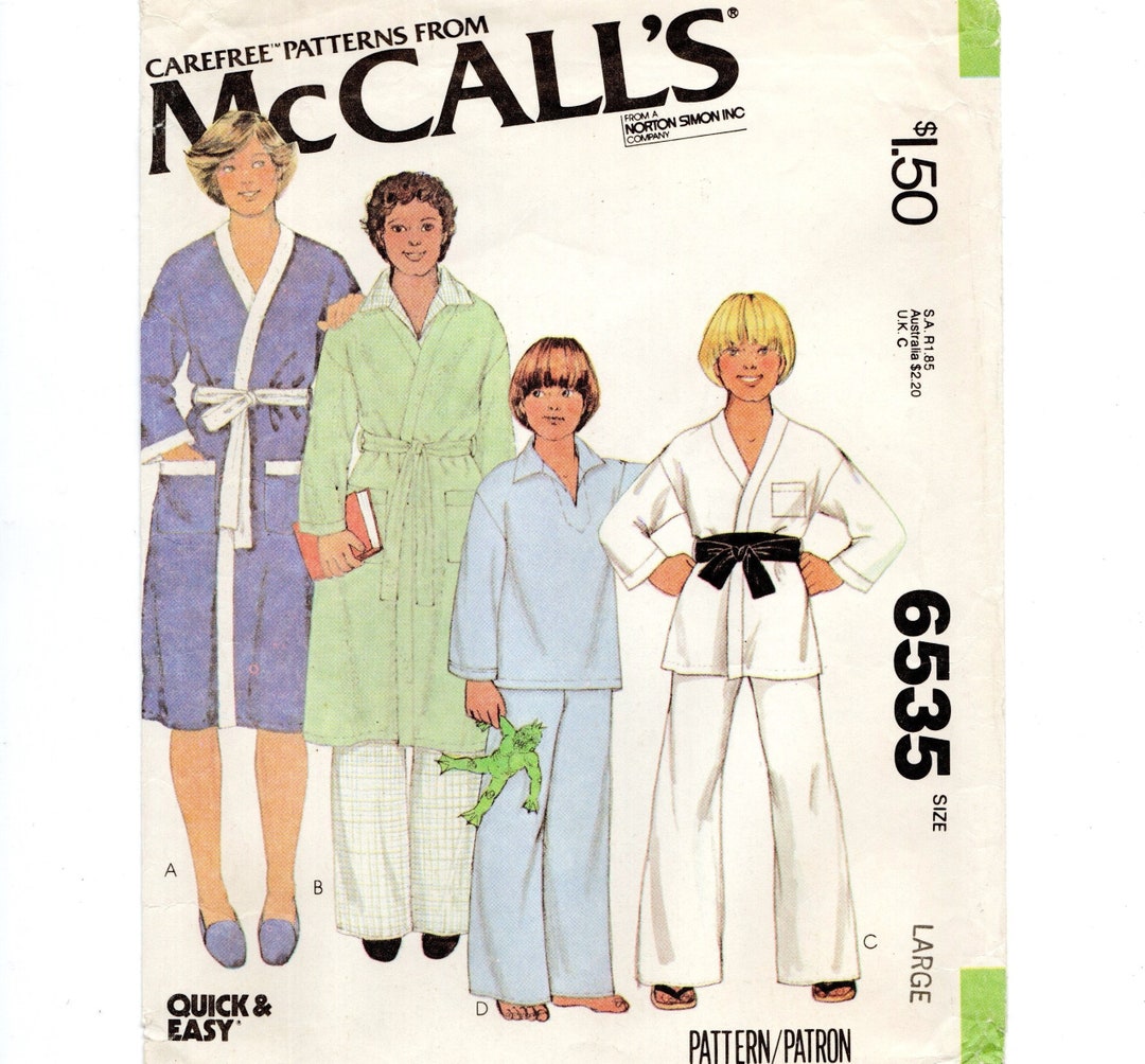 Size L 10-12 Boys Belted Robe W/ Pajamas, Karate Gi Costume, Pre-cut ...