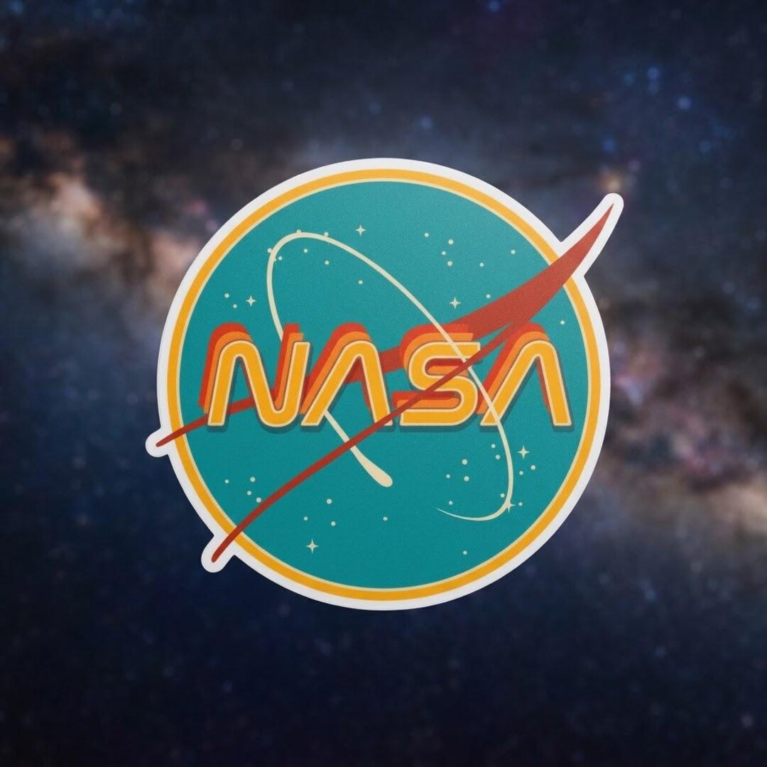 NASA Retro Sticker, Vintage Space Logo Decal, Waterproof Vinyl, Laptop ...