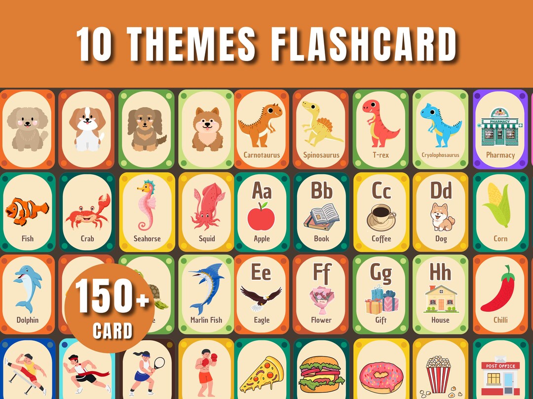 150+ Preschool Flash Cards Bundle, Montessori Toddler Learning Activity ...