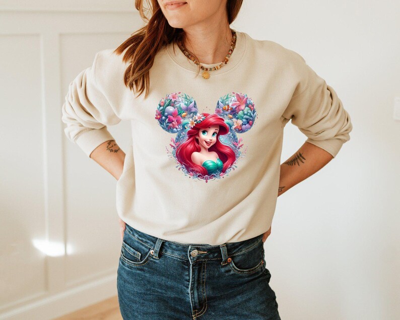 The Little Mermaid Sweatshirt, Disney Ariel Sweatshirt, Disney Princess ...
