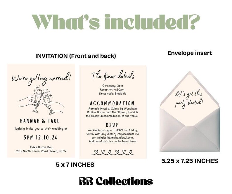 Fun Modern Wedding Invitation | Customisable in Canva - Etsy