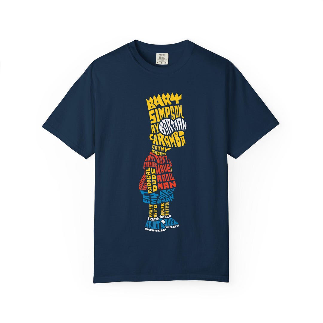 Bart Simpson Typography T-shirt | Bart Simpson Word Art Silhouette Tee ...