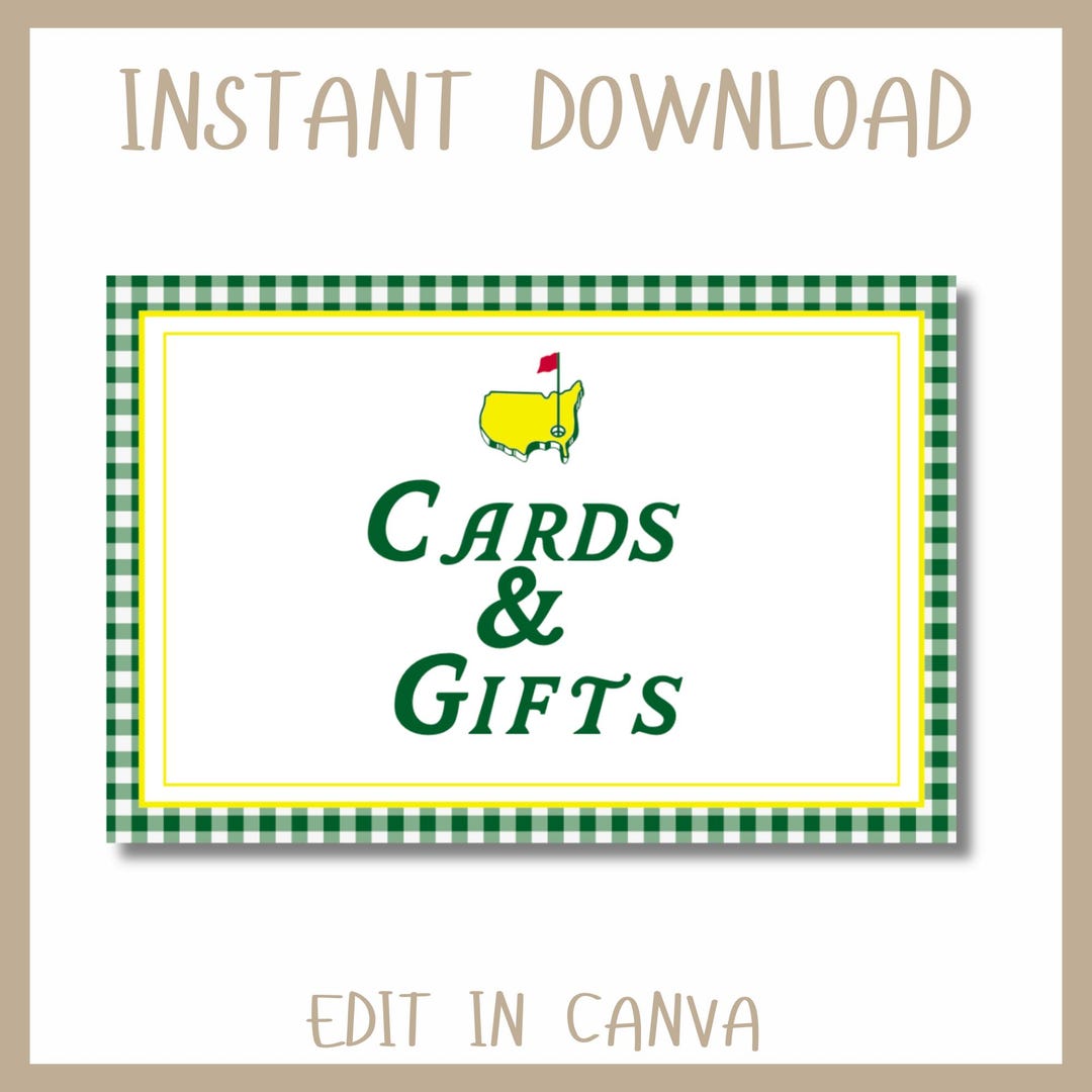Masters Golf Birthday Party Signs | Digital Download - Etsy