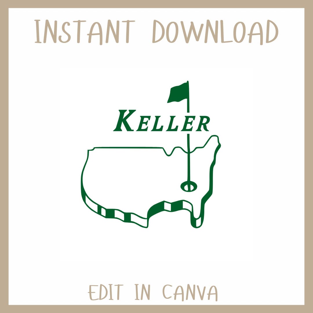 Editable Golf Logo Single Color Instant Digital Download Green Masters ...