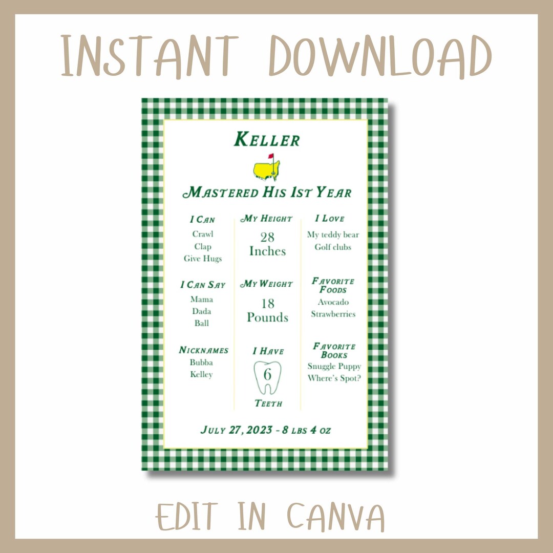 Mastered First Year Birthday Sign | Digital Download - Etsy