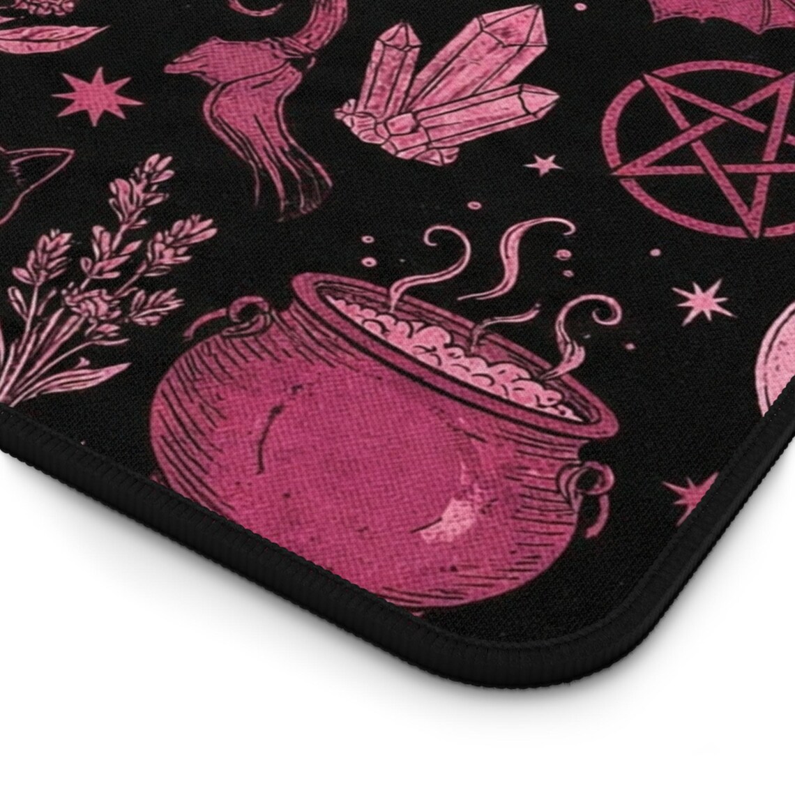 Pink Witchcraft Pattern Desk Mat | Witchy Altar Magic Moon Cauldron - Etsy